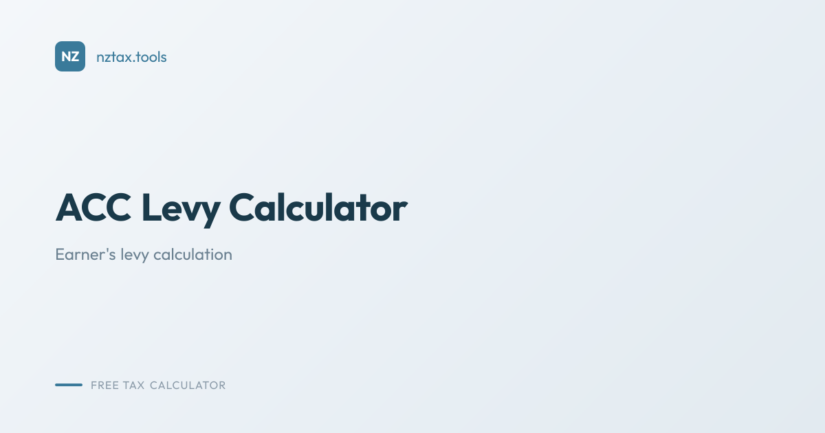 NZ ACC Earner's Levy Calculator 2025-26 & 2026-27 — 1.67% / 1.75% (IRD)