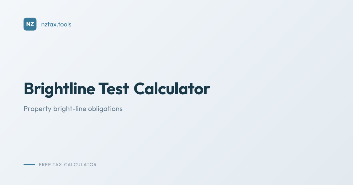 NZ Bright-line Property Tax Calculator — 2-Year IRD Rule Post-Jul 2024