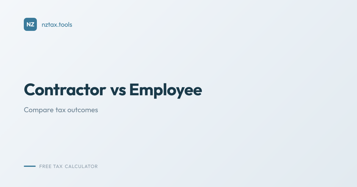 NZ Contractor vs Employee Tax 2025-26 & 2026-27 — PAYE, ACC, GST Compared