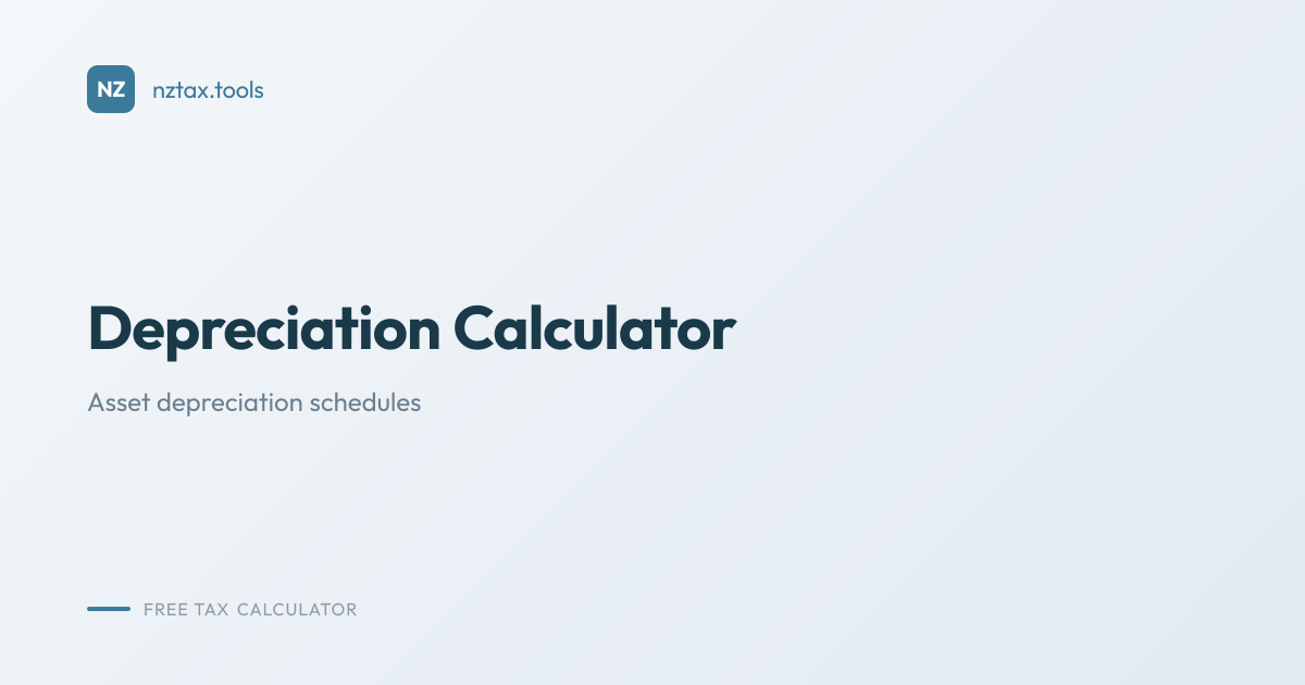 NZ Depreciation Calculator 2025-26 — DV vs Straight Line