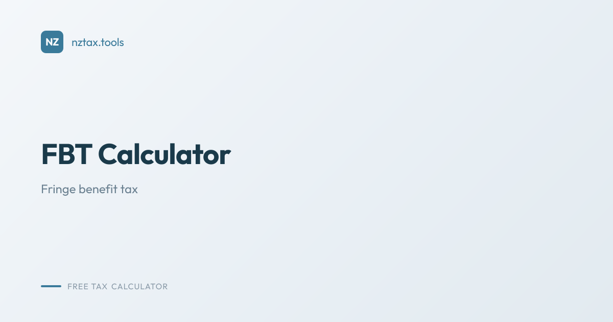 NZ FBT Calculator 2025-26 & 2026-27 — Fringe Benefit Tax 63.93% (IRD)